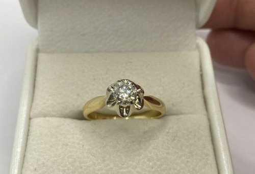 Золотое кольцо с бриллиантом СССР 750 пробы