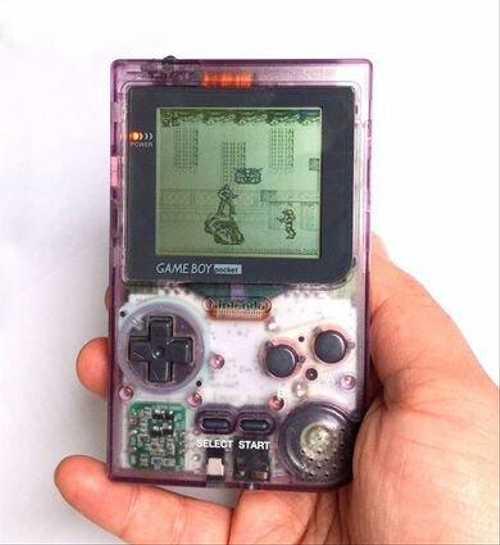 Nintendo Game Boy Pocket Purple Clear + Картридж