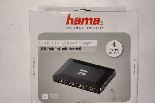 Хаб (разветвитель) hama Active1:4, переходник usb