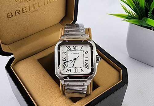 Часы cartier santos мужские белые