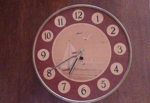 Часы Маяк с вставками из дерева ценных пород СССР