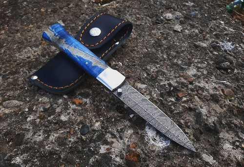 Нож складной "Кинжал" Клен Дамасская сталь