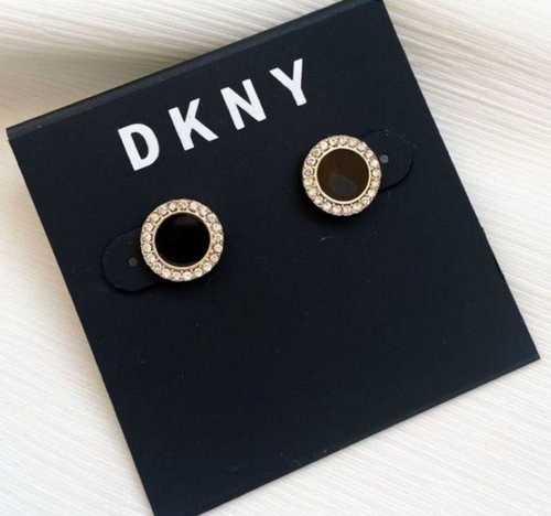 Новые серьги Dkny черная эмаль оригинал