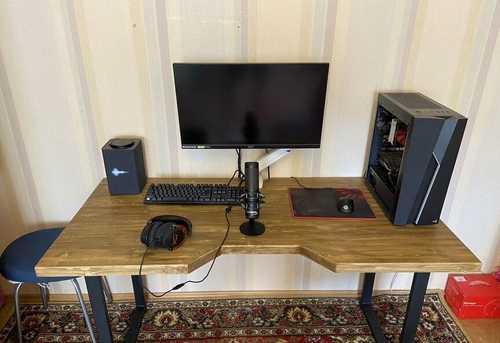 Компьютерный стол лофт из массива 70х150 см