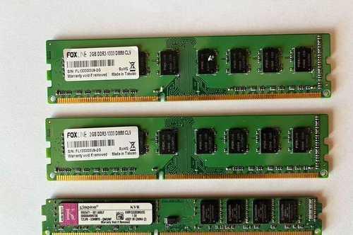 Оперативная память Foxline и Kingston (DDR3 6G)