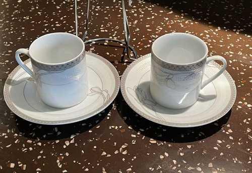 Чашка кофейная, комплект из двух с подставкой