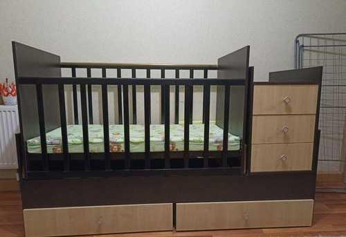 Детская кровать со шкафчиками