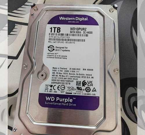 Жесткий диск 3.5" western digital WD Purple 1 тб