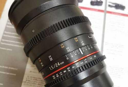 Samyang 24mm T1.5 E mount Sony