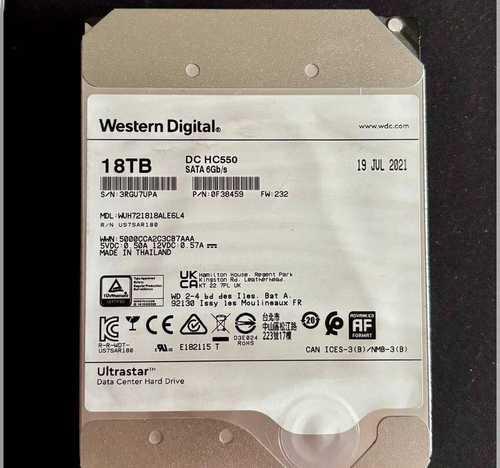 Western digital 18tb ultrastar dc hc550