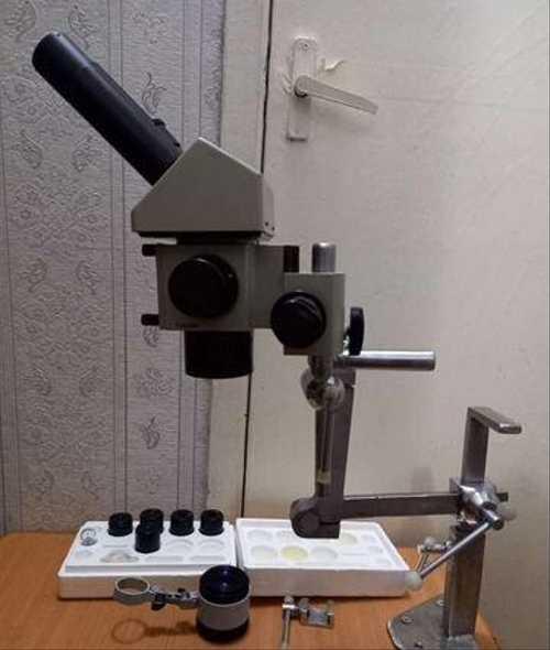 Микроскоп мбс10 СССР на уневирсальном штативе
