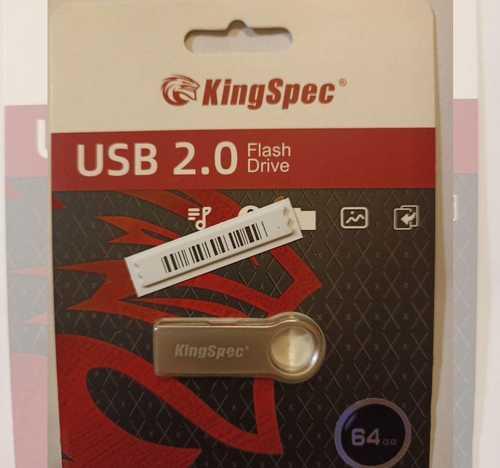 Новый флеш-диск KingSpec Stick KU2U 64Gb USB2.0