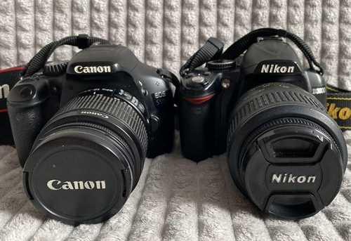 Фотоаппараты Canon eos 550d и Nikon D3000