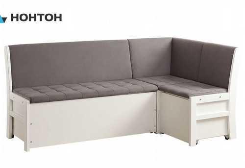 Кухонный угловой диван Этюд серо-коричневый