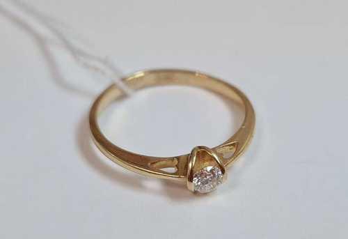 Золотое кольцо с бриллиантом 15 (фу429566)