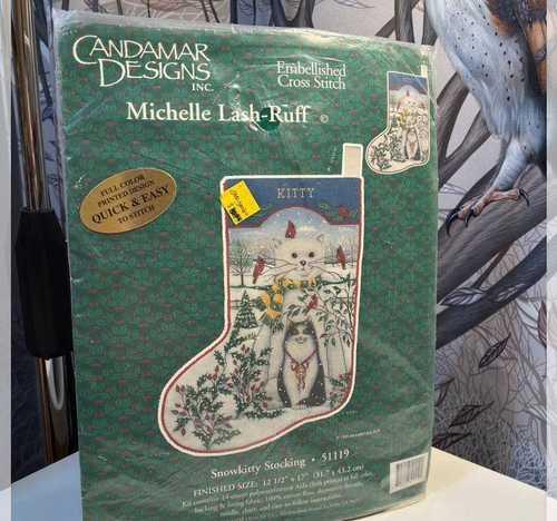 Candamar embellished counted cross stitch snowkitt