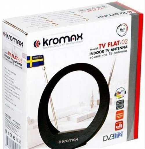 Антенна комнатная активная Kromax TV flat-02 black