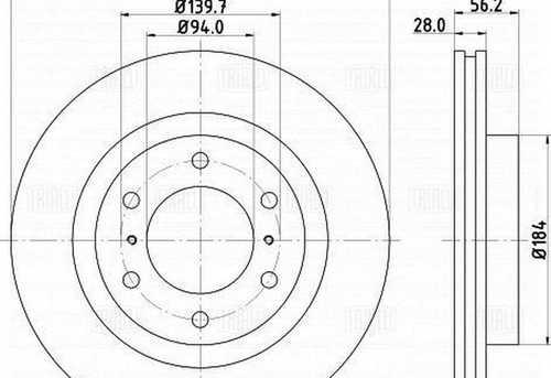 Диск торм. для а/м Mitsubishi Pajero IV (06) п