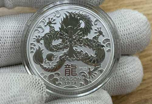Серебряная монета Австралии Год Дракона