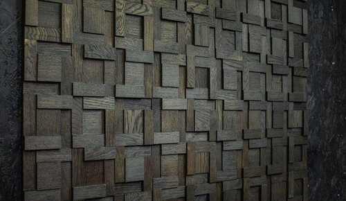 Стеновые панели 3D из дуба Городок эбен