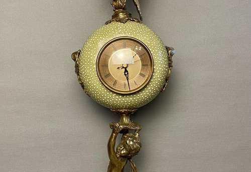 Каминные часы бронза фарфор высота 58 см