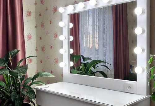 Туалетный столик с гримёрным зеркалом для макияжа