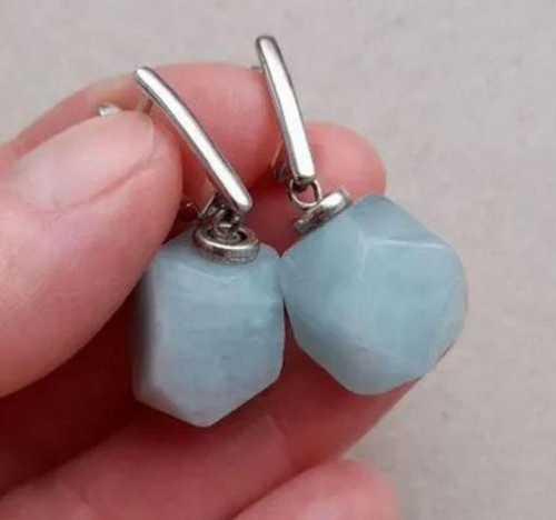 Серьги с аквамарином