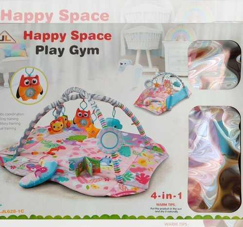 Развивающий коврик happy space play gym 4 в 1