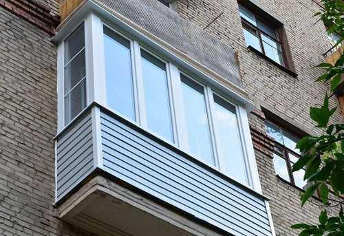Остекление балкона "под ключ" в хрущёвке Тольятти