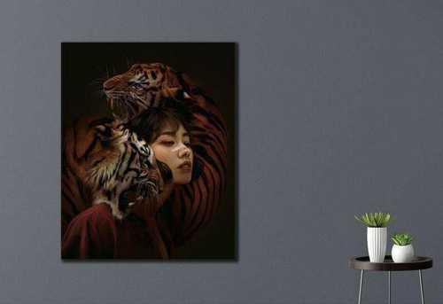 Интерьерная картина маслом Укротительница тигров