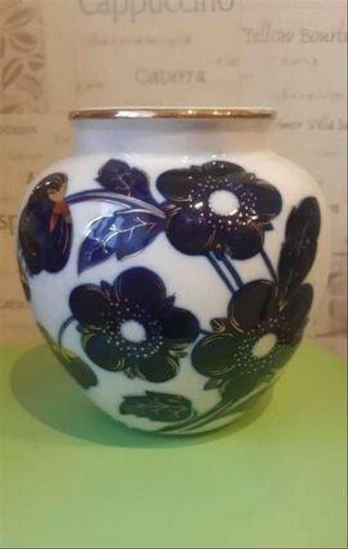 Фарфоровая ваза лфз "Синие цветы"
