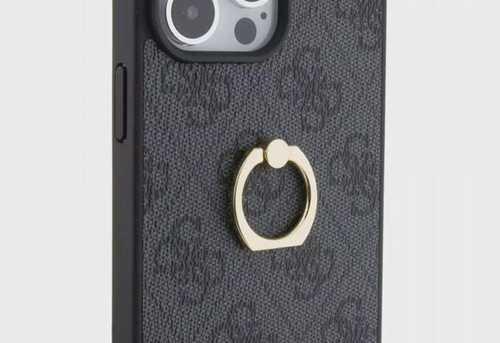Чехол Guess для iPhone 15 Pro 4G + Ring Hard Grey