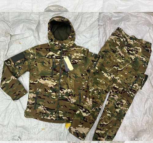 Тактический костюм SoftShell камуфляж Мультикам