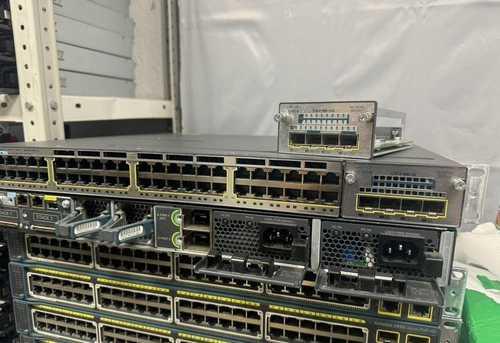 Cisco 3750x (2бп, uplink модуль)