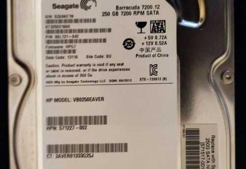 HP Seagate VB0250eaver 250Gb 7200.12