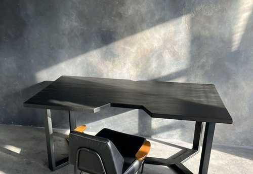 Черный геймерский стол 180х90 из массива дерева