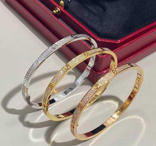 Золото Браслет Cartier Love бриллианты