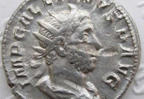 Монета Древний Рим император Галлиен, серебро