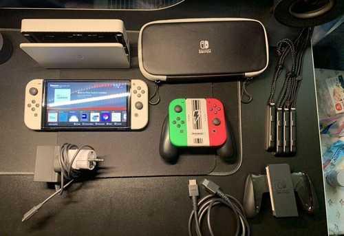 Nintendo switch oled чип + 256sd + 2joycon + чехол