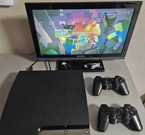 Sony Playstation 3 slim прошитая 500гб 50игр