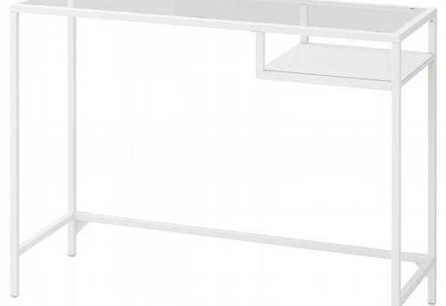Стол IKEA для ноутбука Витшё белый стеклянный