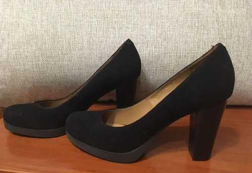 Туфли женские 39 размер натуральные замша черные