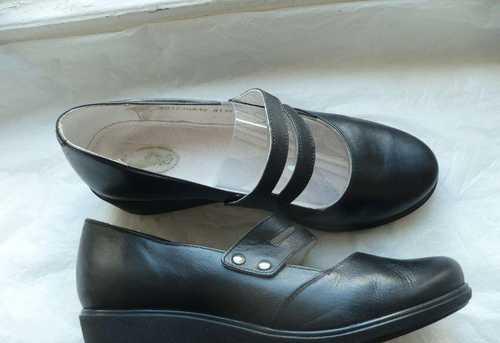 Туфли черные, размер 39,5, нат.кожа/нат.кожа