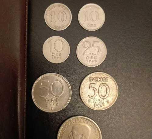 Серебряные монеты Швеции и монетник. Одним лотом