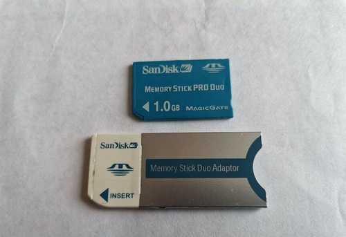Карта памяти Memory Stick Pro Duo 1 Gb