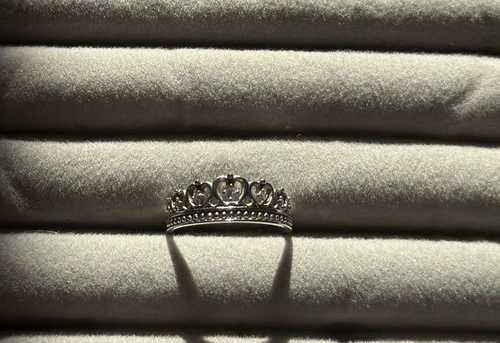 Серебряное кольцо корона 17 мм