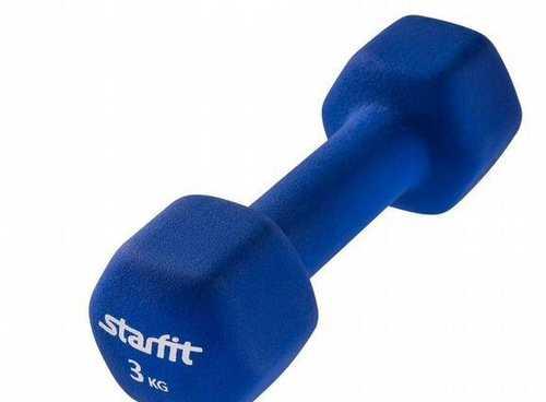 Гантель неразборная неопреновая starfit 3 кг