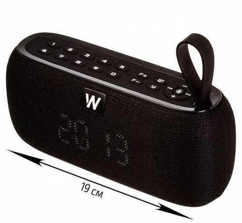Портативная колонка walker WSP-150 с часами (черна