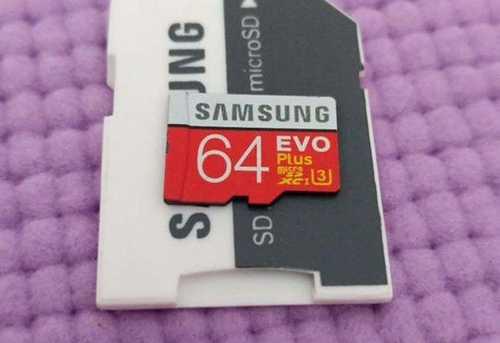 Карта памяти Samsung MicroSD 64gb