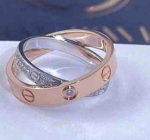 Кольцо Cartier Love, бриллиантовое паве 0,22ct